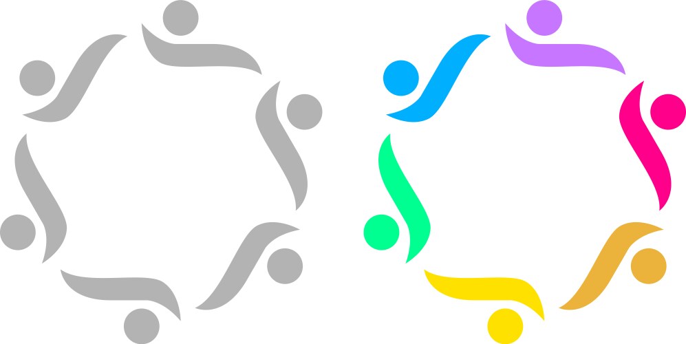 Colorful people team teamwork union crowd Vector Image