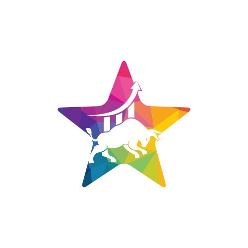 Financial bull logo design template Royalty Free Vector