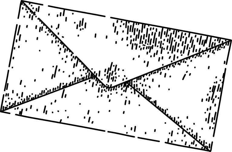 Open mail paper sketch hand drawn Royalty Free Vector Image