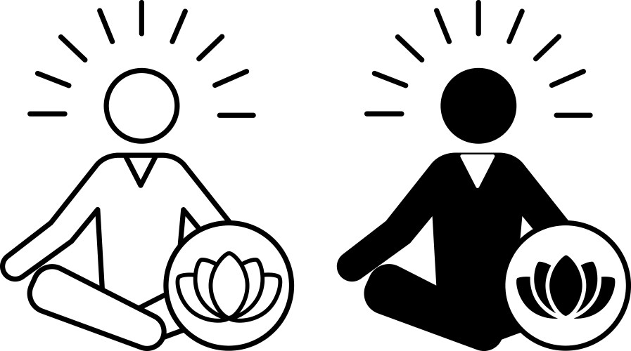 Reduce stress icons black and white Royalty Free Vector