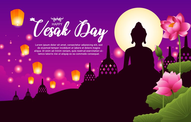Happy Wesak Day Poster Vector Images (over 700)