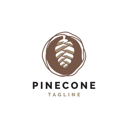Pine cone flat line icon pinecone sign thin Vector Image