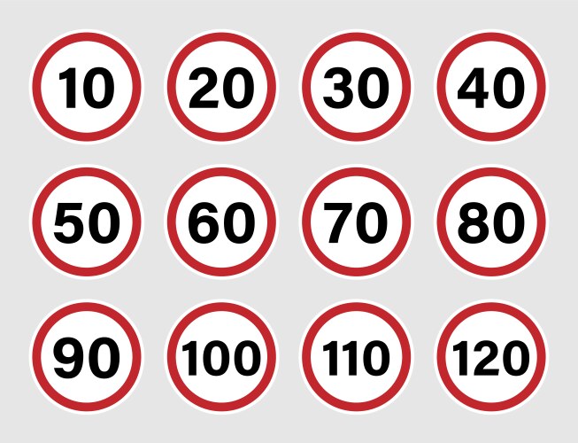 USA Speed Limit Road Signs Royalty Free Vector Image