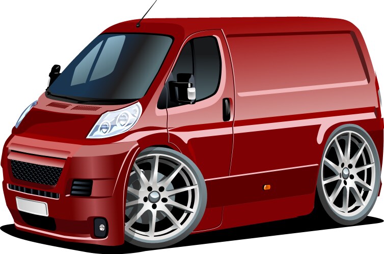 Cartoon delivery van Royalty Free Vector Image