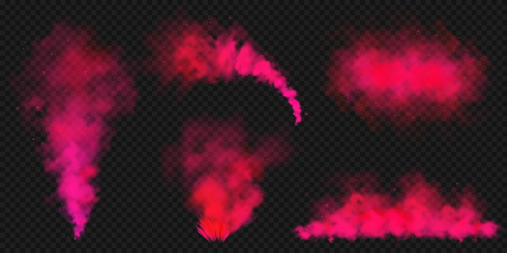 Red smoke effect explosion isolated nebula Vector Image