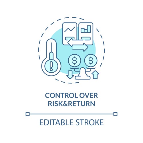 Control over risk and return multi color concept Vector Image