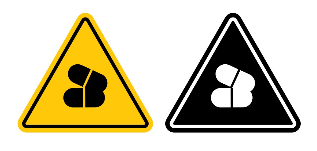 Side effects sign icon set information Royalty Free Vector