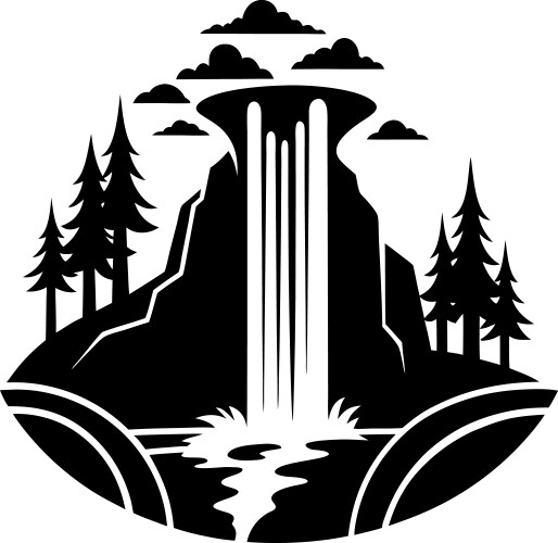 Waterfall Silhouette Vector Images (over 1,400)