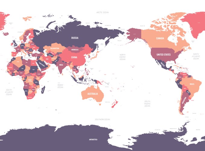 World Map Australia Centered Vector Images (over 180)