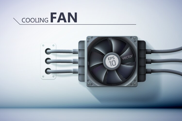 Realistic computer fan template Royalty Free Vector Image