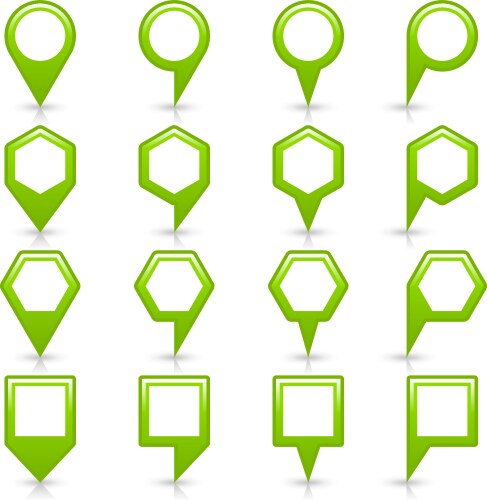 Flat green color map pin sign location icon Vector Image