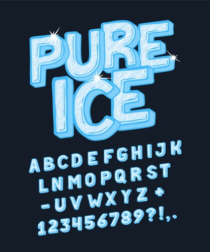 Ice letters and numbers Royalty Free Vector Image