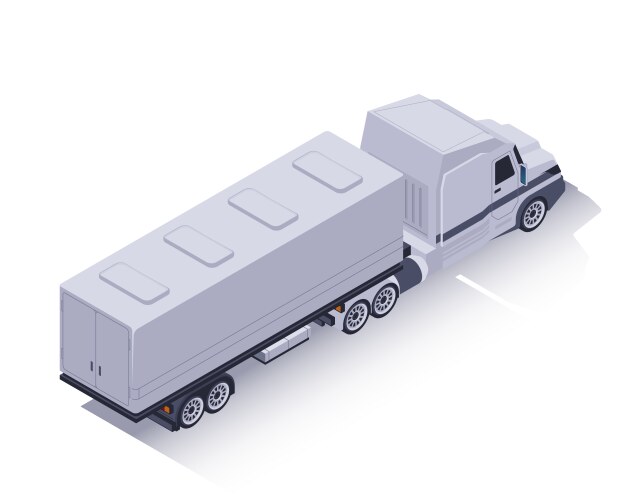 Isometric truck icon industrial vehicle Royalty Free Vector