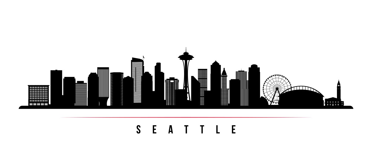 Washington city skyline horizontal banner Vector Image