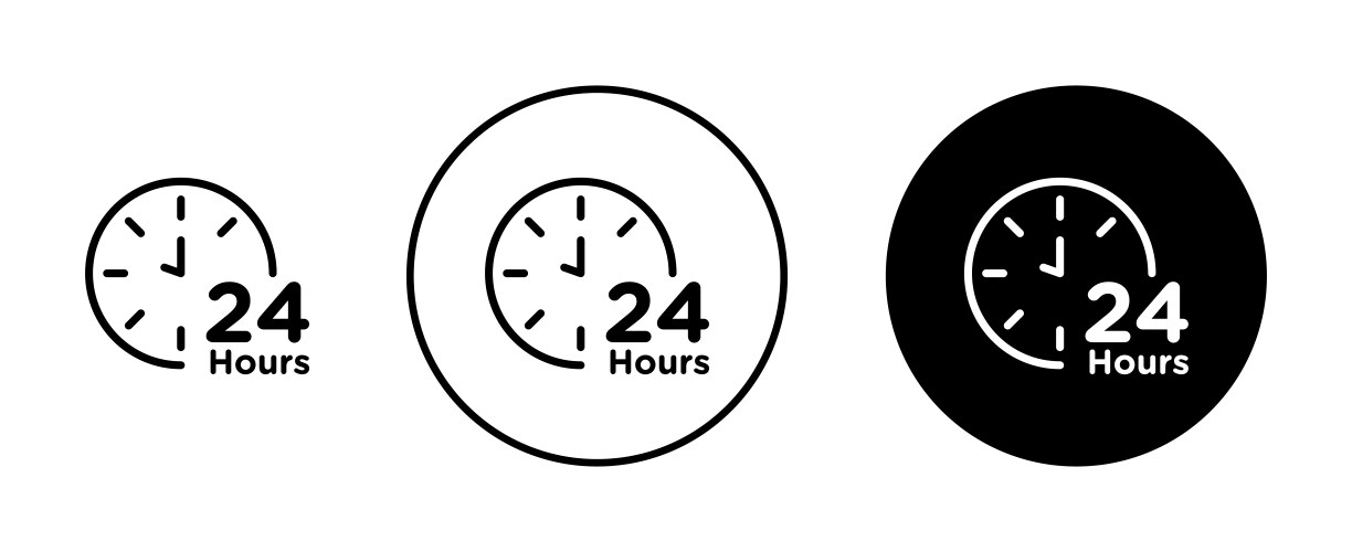 24 hours icon Royalty Free Vector Image - VectorStock