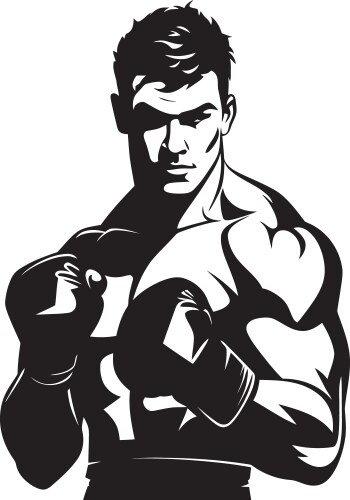 Boxing champion silhouette of boxer Royalty Free Vector