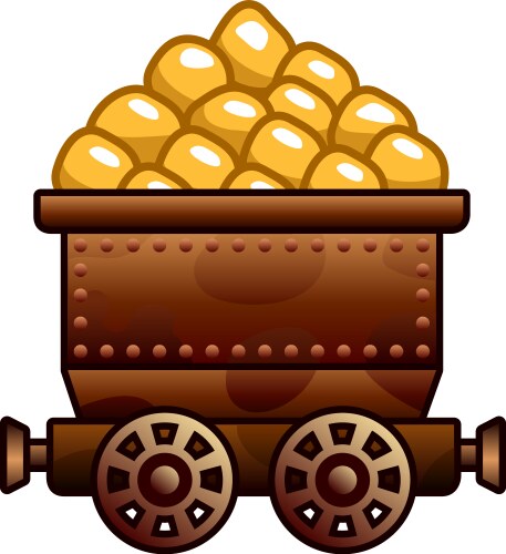 Train with mine tubs Royalty Free Vector Image