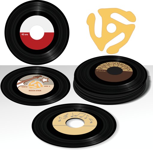 Retro 45 rpm record labels Royalty Free Vector Image