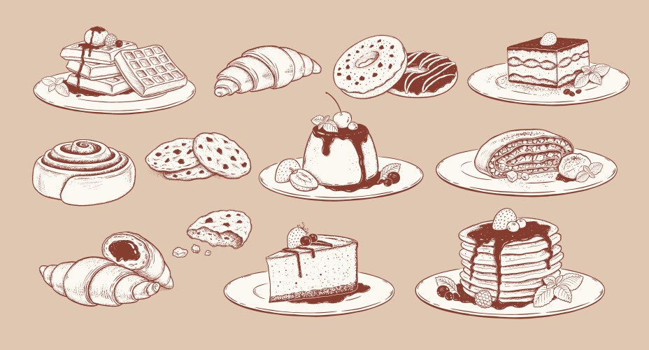 Desserts Royalty Free Vector Image - VectorStock