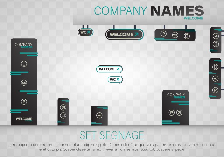 Exterior and interior signage wooden concept Vector Image