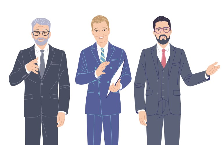 Business man set Royalty Free Vector Image - VectorStock