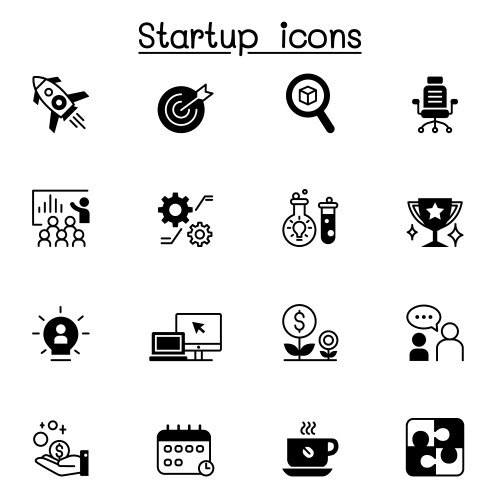 Process icon set graphic design Royalty Free Vector Image