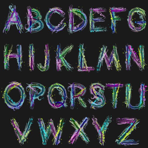 Alphabet artistic letters Vector Images & Graphics for Commercial Use ...