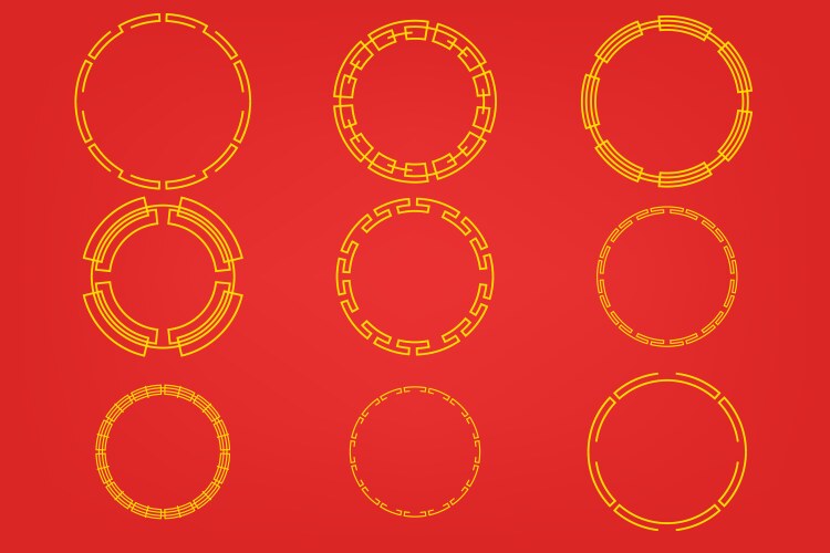 Chinese oriental border ornamentation rooted Vector Image