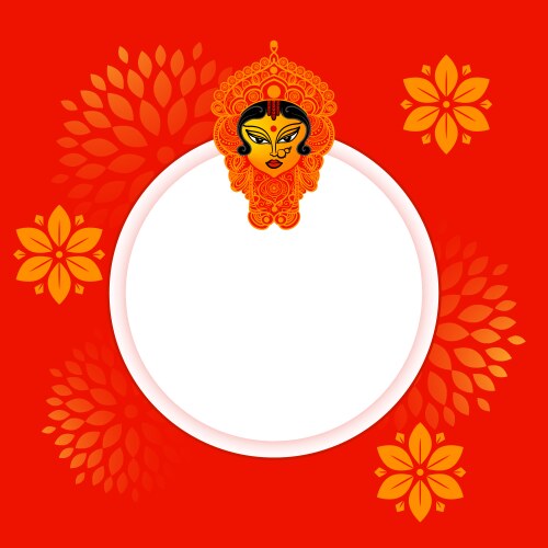 Durga pooja navratri festival wishes card design Vector Image