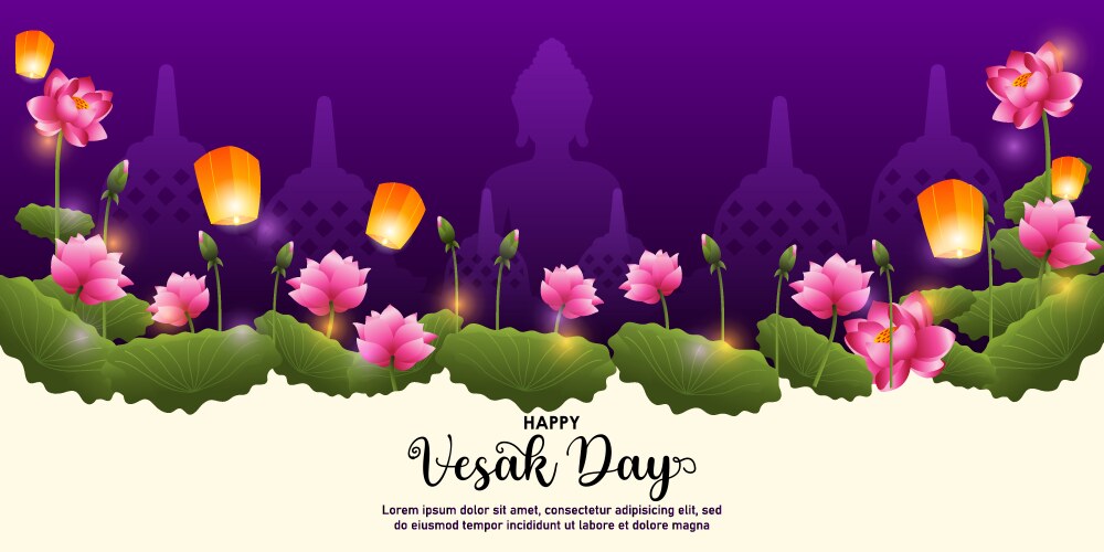 Happy vesak day background Royalty Free Vector Image