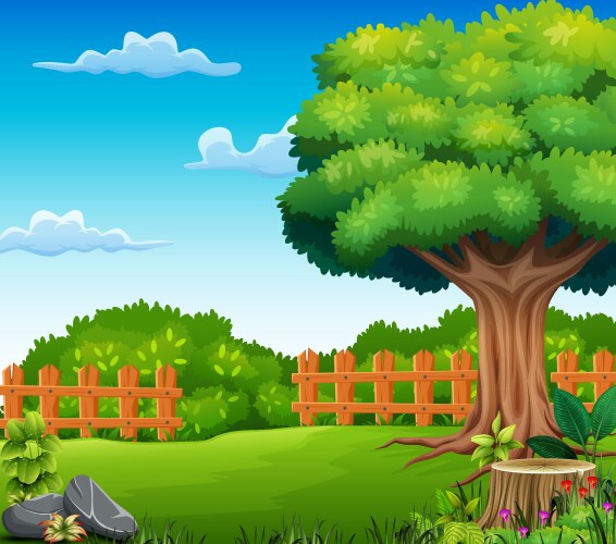 Cartoon of the forest scene with many trees Vector Image