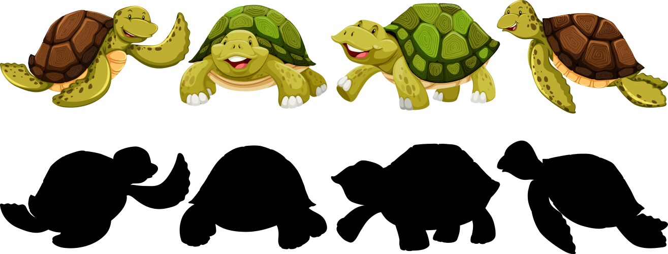 Cute turtle running with swet Royalty Free Vector Image