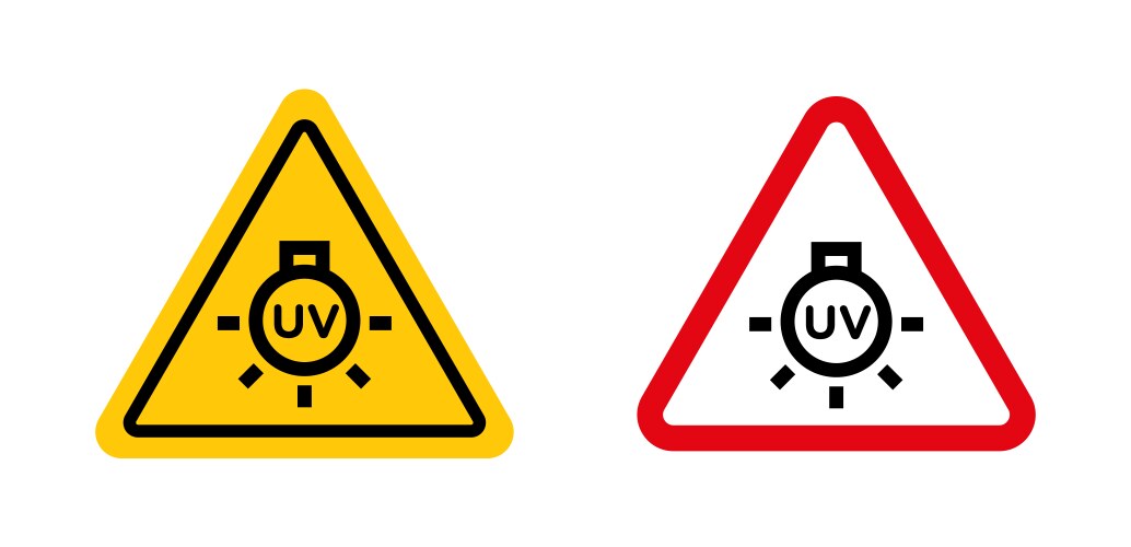 Uv light do not look sign ultraviolet light Vector Image