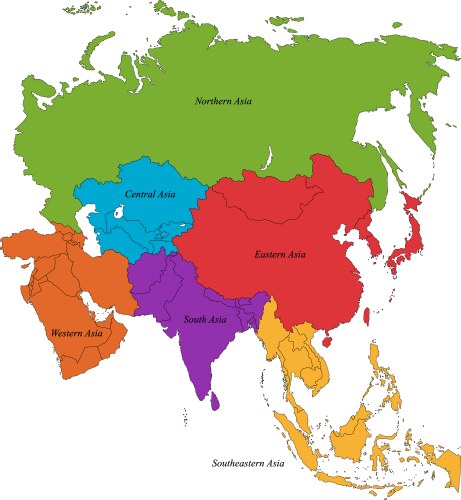 Southeast asia map with country icons and location