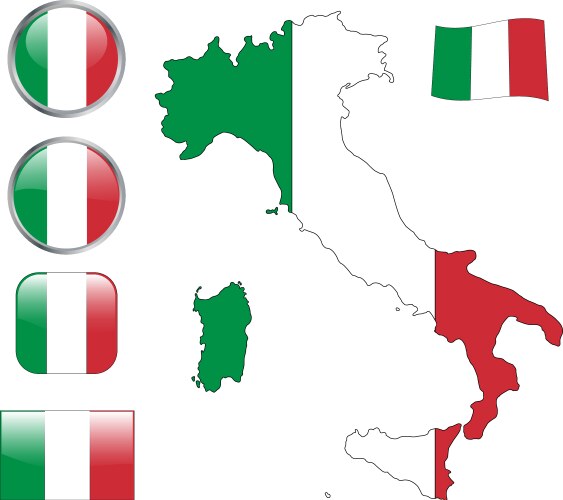 Simplified map of italy outline with slightly Vector Image