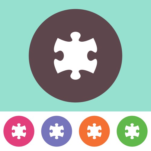 Teamwork symbol with circled puzzle pieces Vector Image