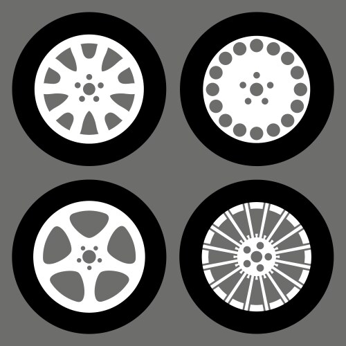 Truck set black and white Royalty Free Vector Image