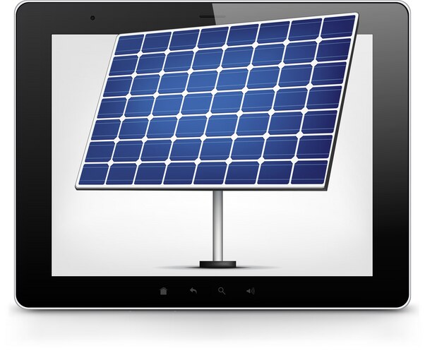 Solar Panel Charging Tablet Royalty Free Vector Image