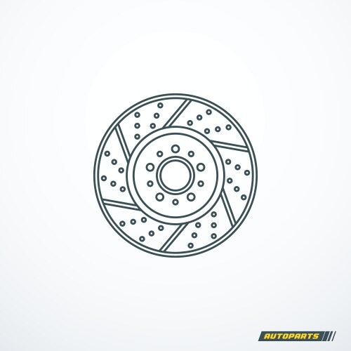 Brake drum and pads parts set Royalty Free Vector Image