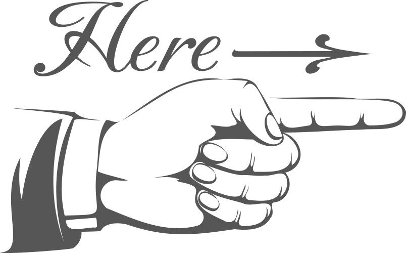 Retro pointing fingers set Royalty Free Vector Image