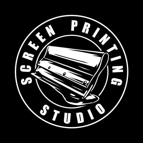 Retro logo screen printing Royalty Free Vector Image