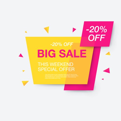 Weekend sale banner special offer Royalty Free Vector Image