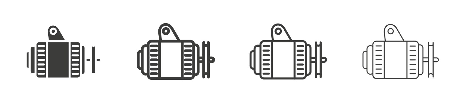 Car alternator icon set on white background Vector Image