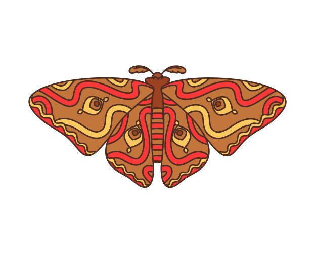 Cartoon moth insect on white background Royalty Free Vector