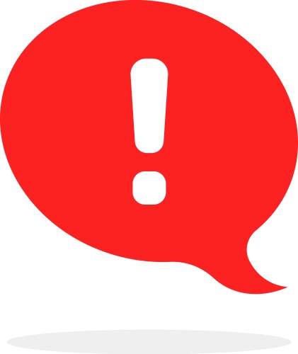 A red icon with an exclamation point Royalty Free Vector