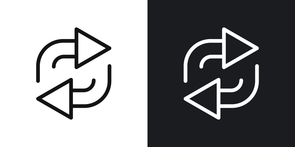 Replace icon set in black and white filld Vector Image