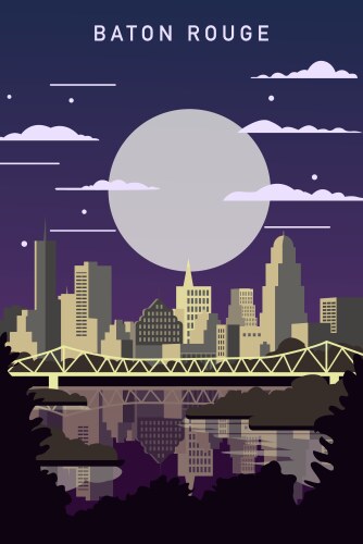 Usa baton rouge poster Royalty Free Vector Image