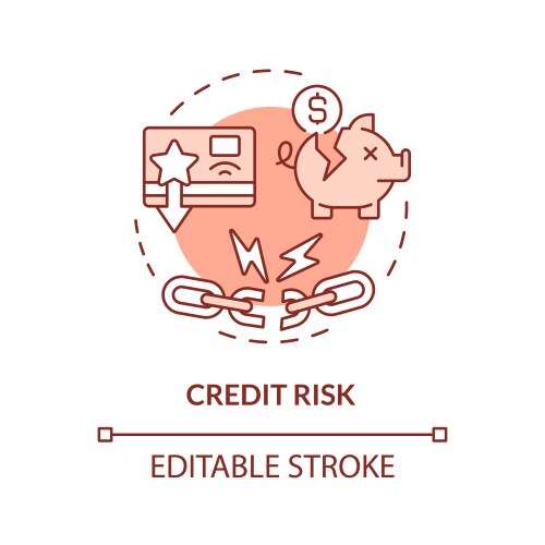 Credit risk terracotta concept icon Royalty Free Vector