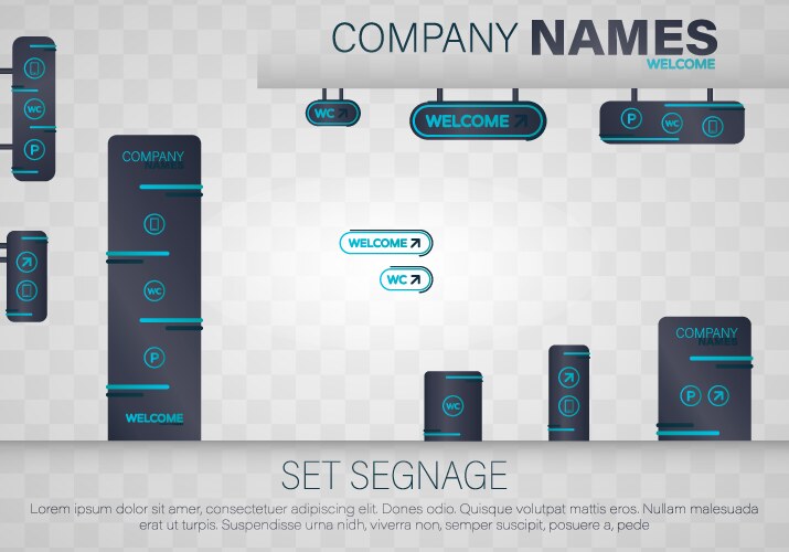 Exterior and interior signage wooden concept Vector Image