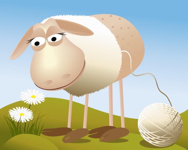 Funny sheep drawing Royalty Free Vector Image - VectorStock